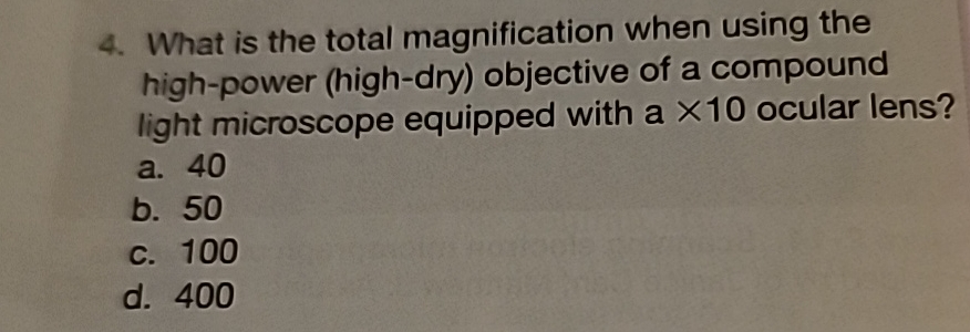 Solved What is the total magnification when using the | Chegg.com