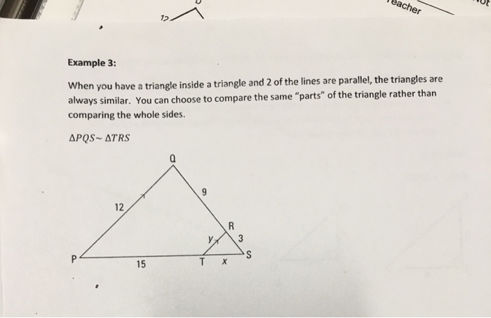 Solved eacher Example 3: When you have a triangle inside a | Chegg.com