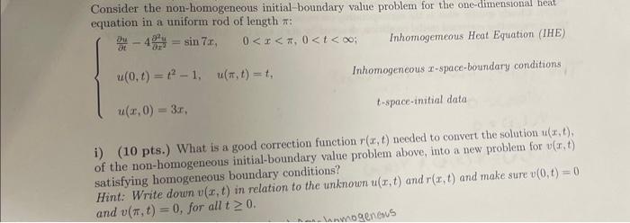 Solved Consider the non-homogeneous initial-boundary value | Chegg.com