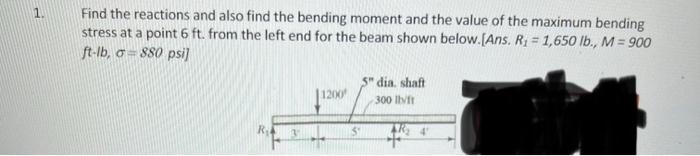 Solved Find the reactions and also find the bending moment | Chegg.com