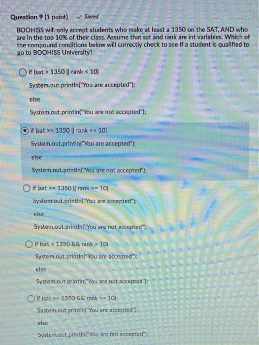Solved Question 7 1 Point What Will Be Printed Public