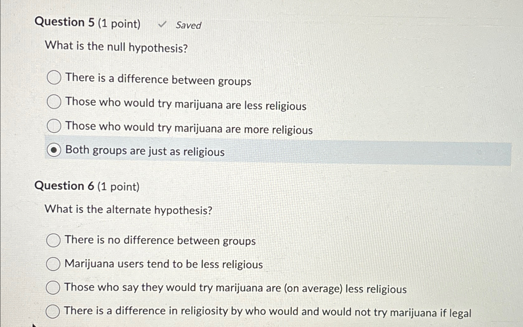 Solved Question 5 (1 ﻿point) ﻿SavedWhat is the null | Chegg.com
