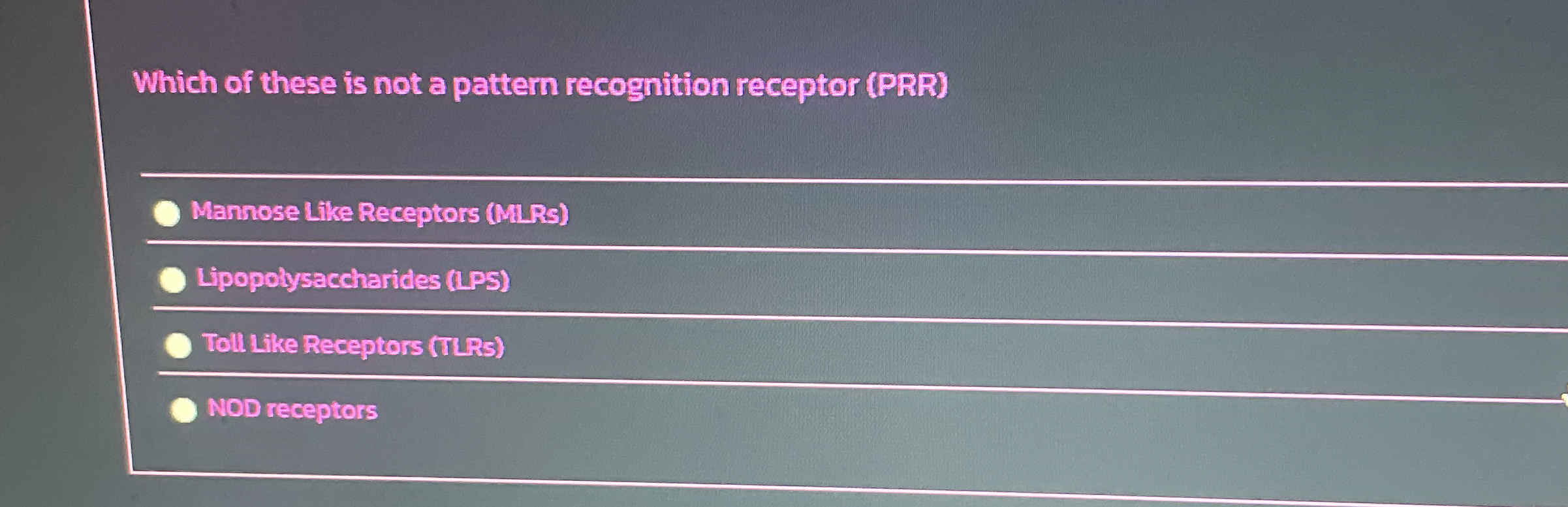 Solved Which of these is not a pattern recognition receptor | Chegg.com