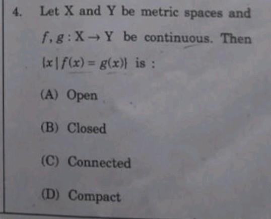 Solved Let X and Y be metric spaces and f,g:X→Y be | Chegg.com