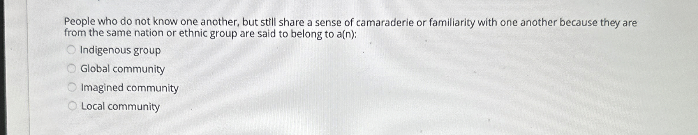 Solved People who do not know one another, but still share a | Chegg.com