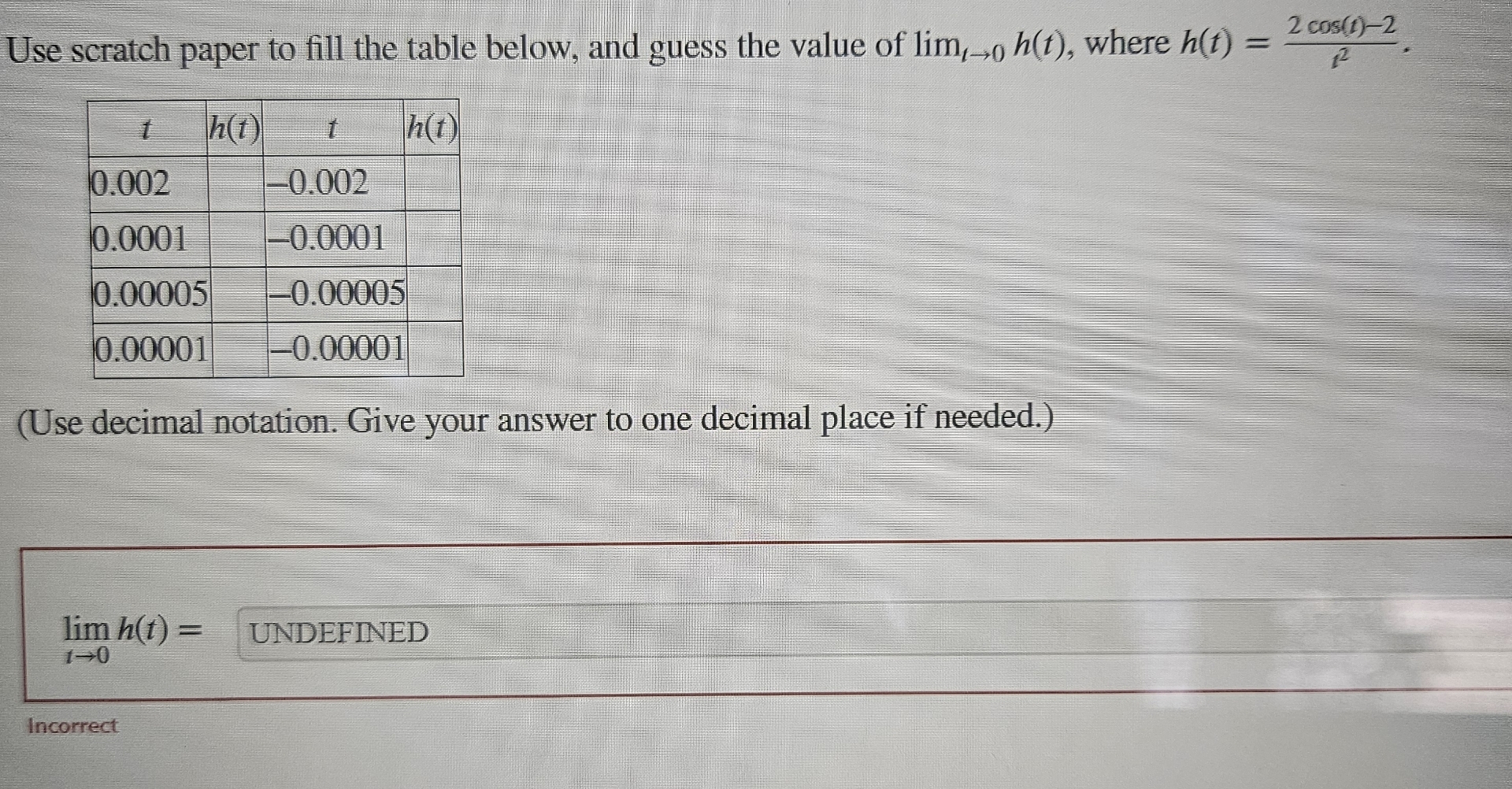 Solved Use scratch paper to fill the table below, and guess | Chegg.com
