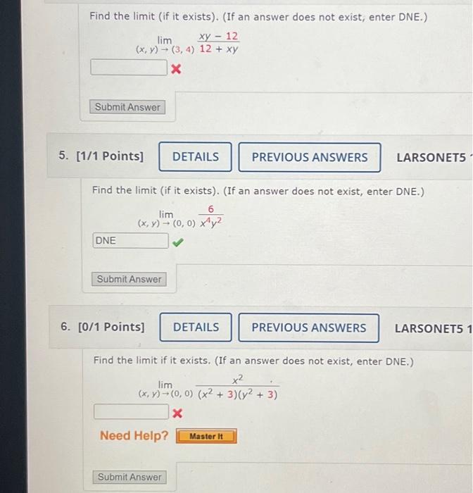 Solved Find the limit (if it exists). (If an answer does not | Chegg.com