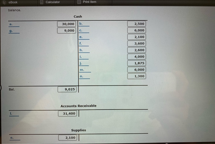 Solved eBook Calculator Print Item Entries into T accounts | Chegg.com