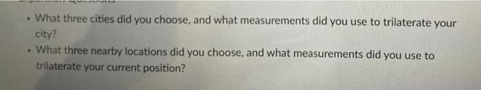 Solved . What three cities did you choose, and what | Chegg.com