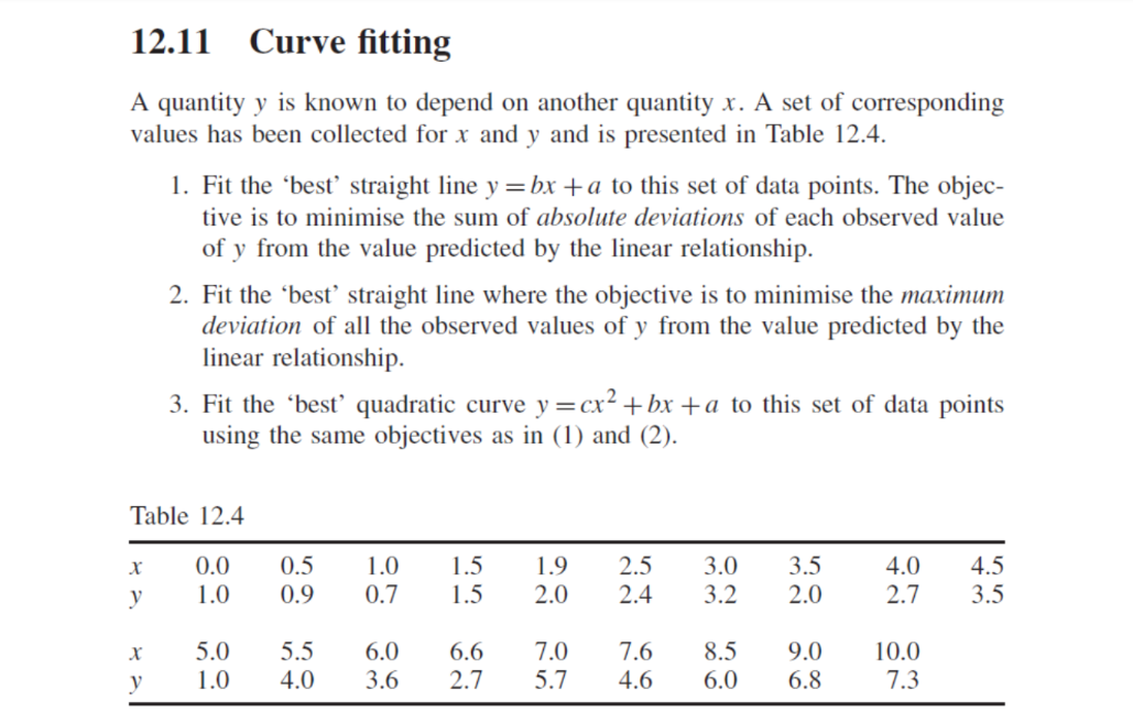 Solved Curve fitting PLEASE SOLVE IT BY HANDA quantity y | Chegg.com