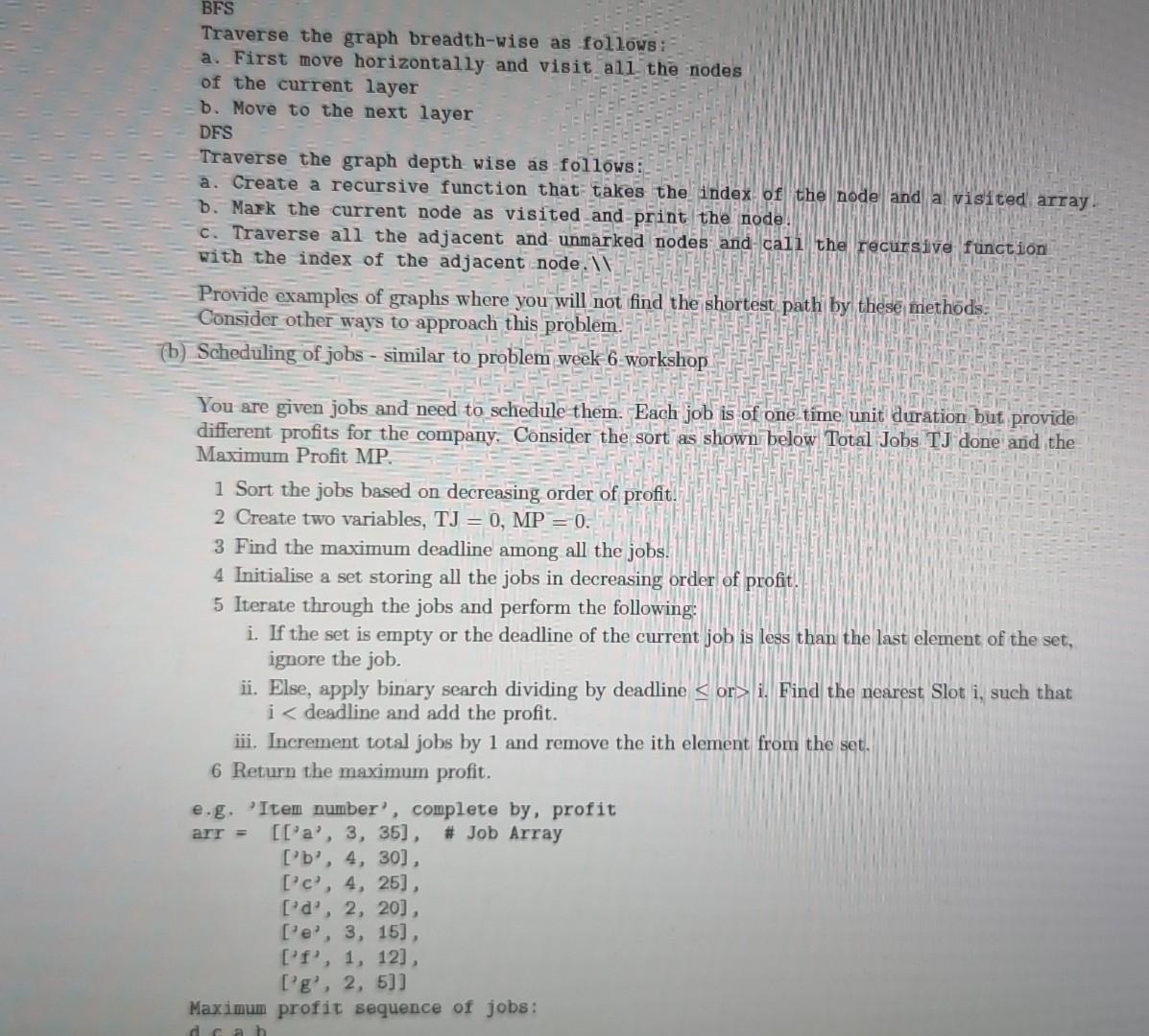 Solved Consider the following Algorithms and explain why | Chegg.com