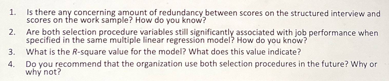 Solved Is there any concerning amount of redundancy between | Chegg.com