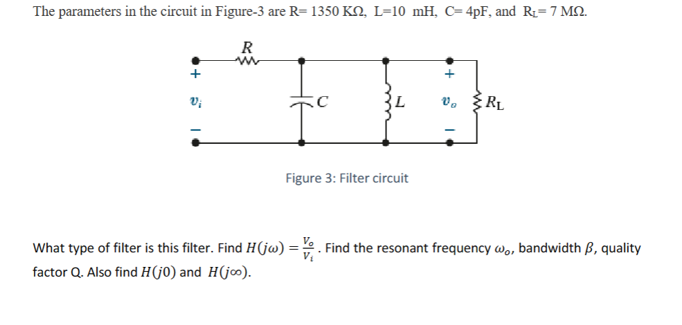 Solved The parameters in the circuit in Figure-2 ﻿are | Chegg.com