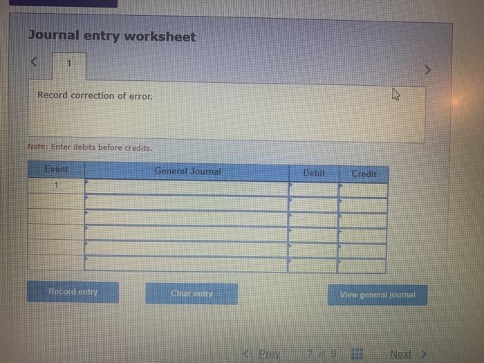 Solved Exercise 20-19 (Algo) Error correction; inventory | Chegg.com