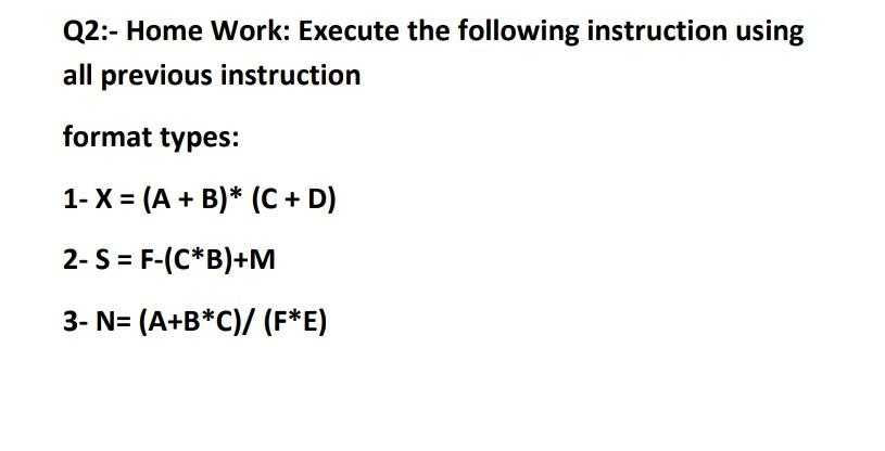 Solved Q2:- Home Work: Execute the following instruction | Chegg.com