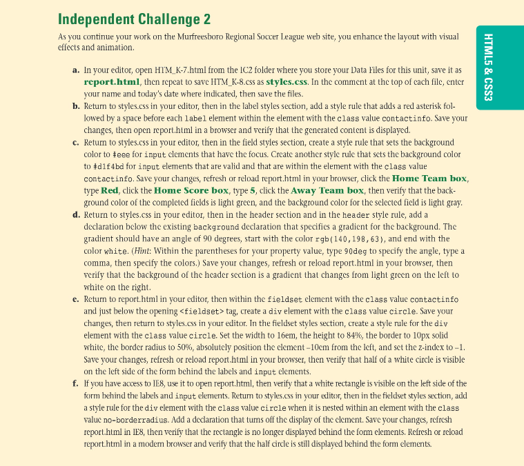 Solved by an EXPERT Please help me with Unit K Independent challenge ...
