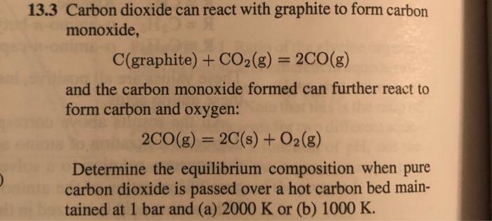 Solved 13.3 Carbon dioxide can react with graphite to form | Chegg.com