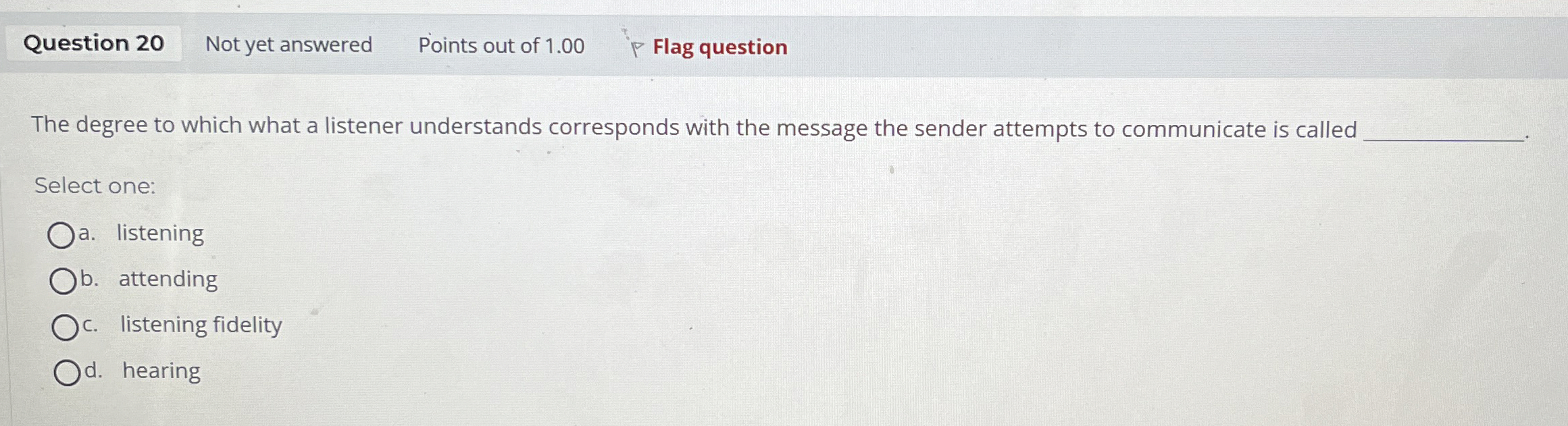 Solved The degree to which what a listener understands | Chegg.com