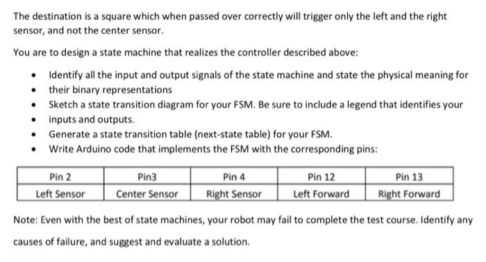 Solved State Machine Problem You are tasked to create a line | Chegg.com