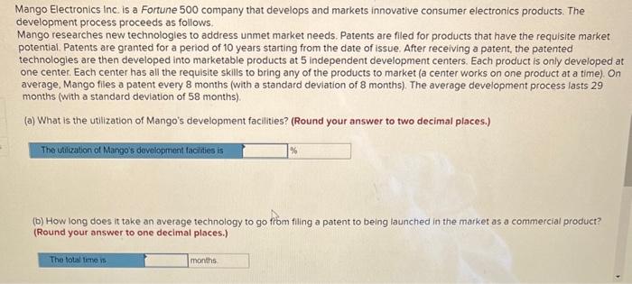Solved Mango Electronics Inc. is a Fortune 500 company that | Chegg.com