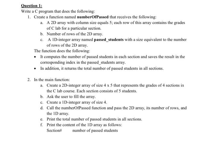 Solved Question 1 Write A C Program That Does The