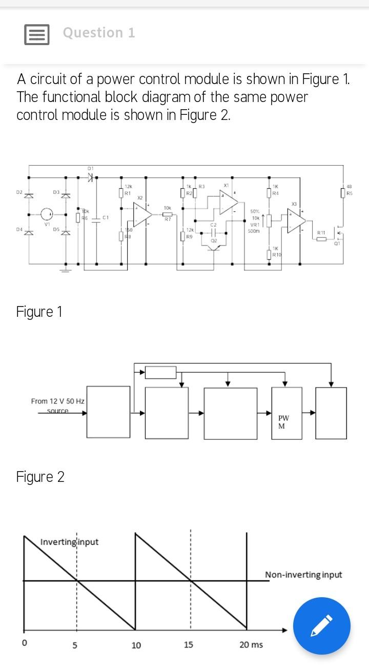 Solved A circuit of a power control module is shown in | Chegg.com