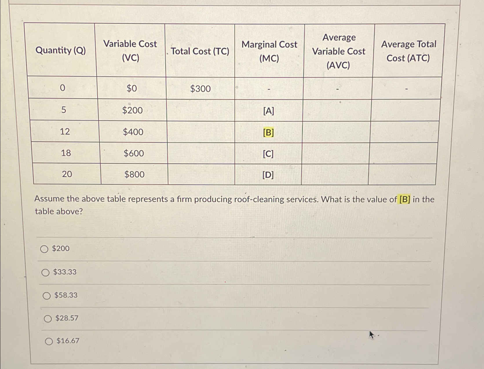 \table[[Quantity (Q),\table[[Variable | Chegg.com
