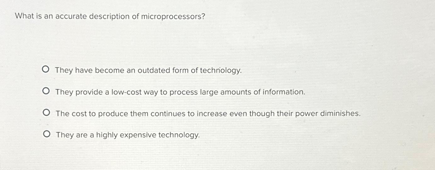 Solved What is an accurate description of | Chegg.com