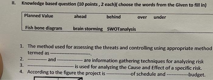 Solved Knowledge based question ( 10 points, 2 each)( choose | Chegg.com