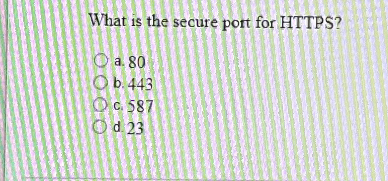 Solved What is the secure port for | Chegg.com