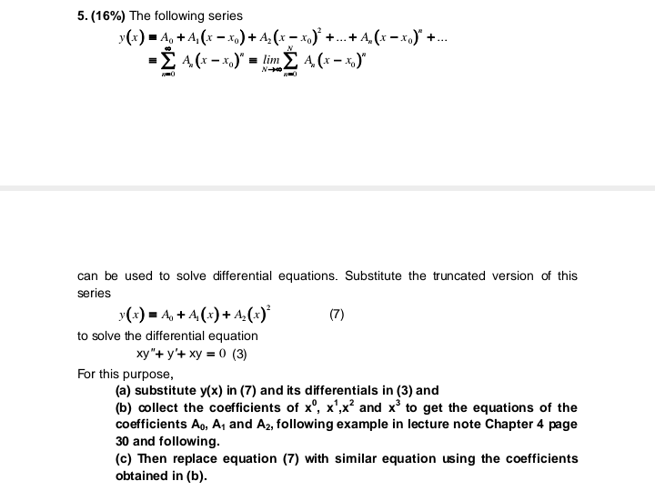 Solved 5. (16%) The following series | Chegg.com