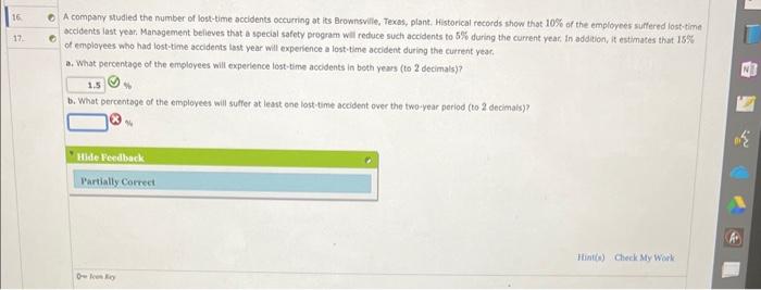 Solved A company studied the number of lost-time accidents | Chegg.com