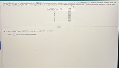 Solved Pleasw find E(PW) ﻿and SD(PW) ﻿and probability of PW | Chegg.com