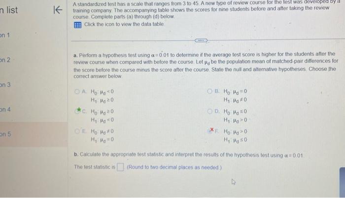Solved A standardized lest has a scale that ranges from 3 to | Chegg.com