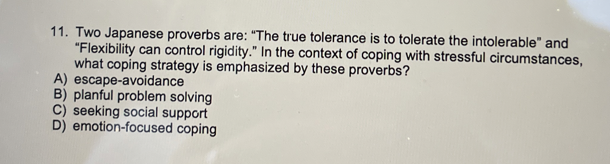Solved Two Japanese proverbs are: "The true tolerance is to | Chegg.com