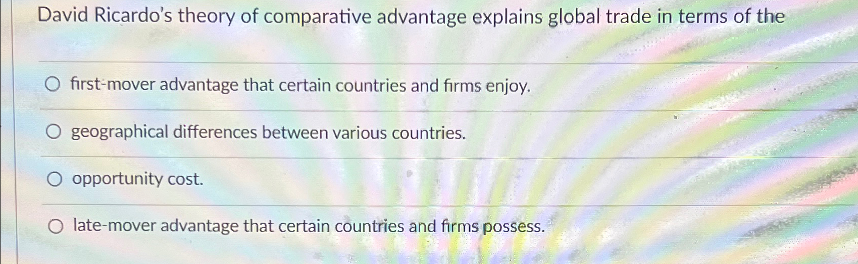 Solved David Ricardo's theory of comparative advantage | Chegg.com