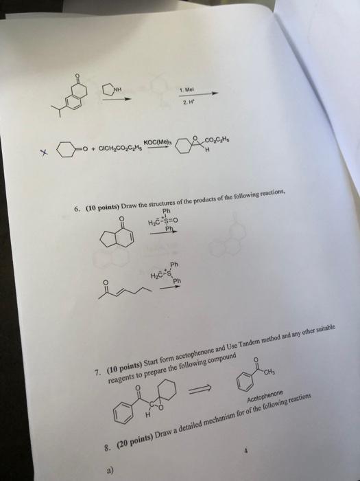 Solved Kocomels 6. (10 points) Draw the structures of the | Chegg.com