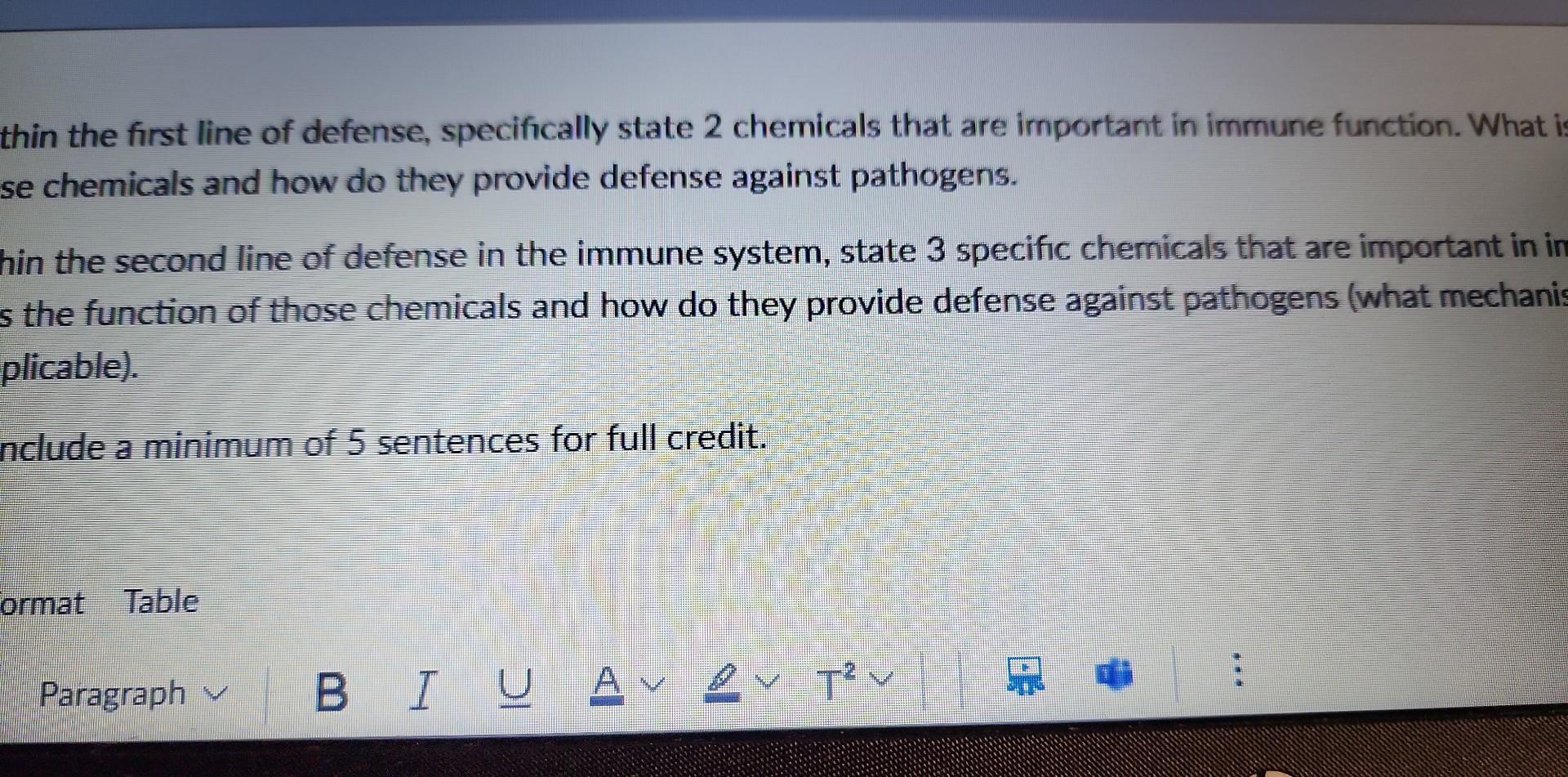 Solved thin the first line of defense, specifically state 2 | Chegg.com