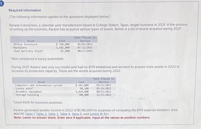 e. Complete Kara e Enterprises's Form 4562 for part | Chegg.com