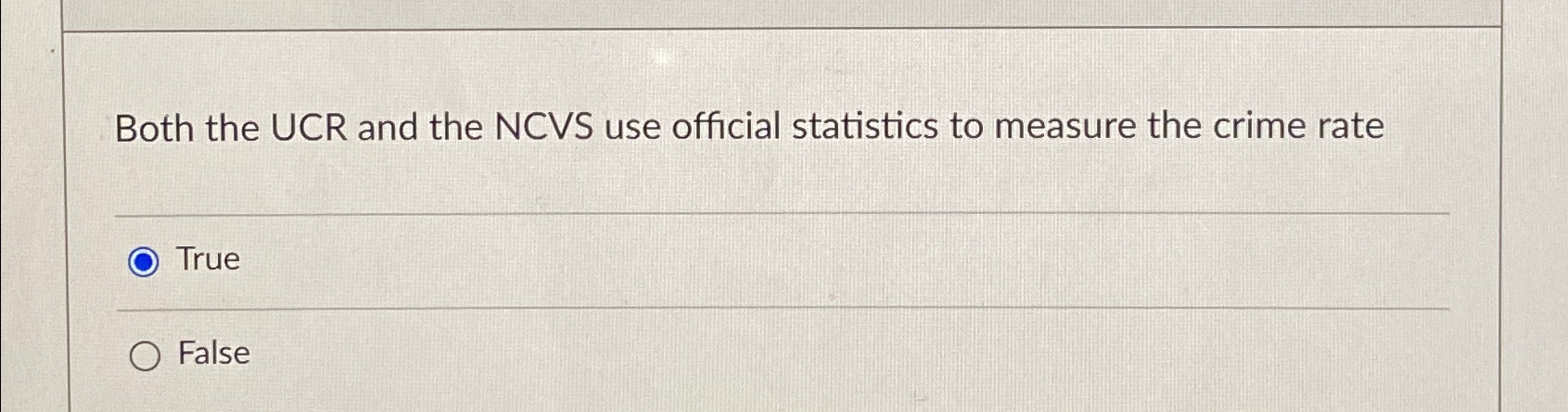 Solved Both the UCR and the NCVS use official statistics to | Chegg.com
