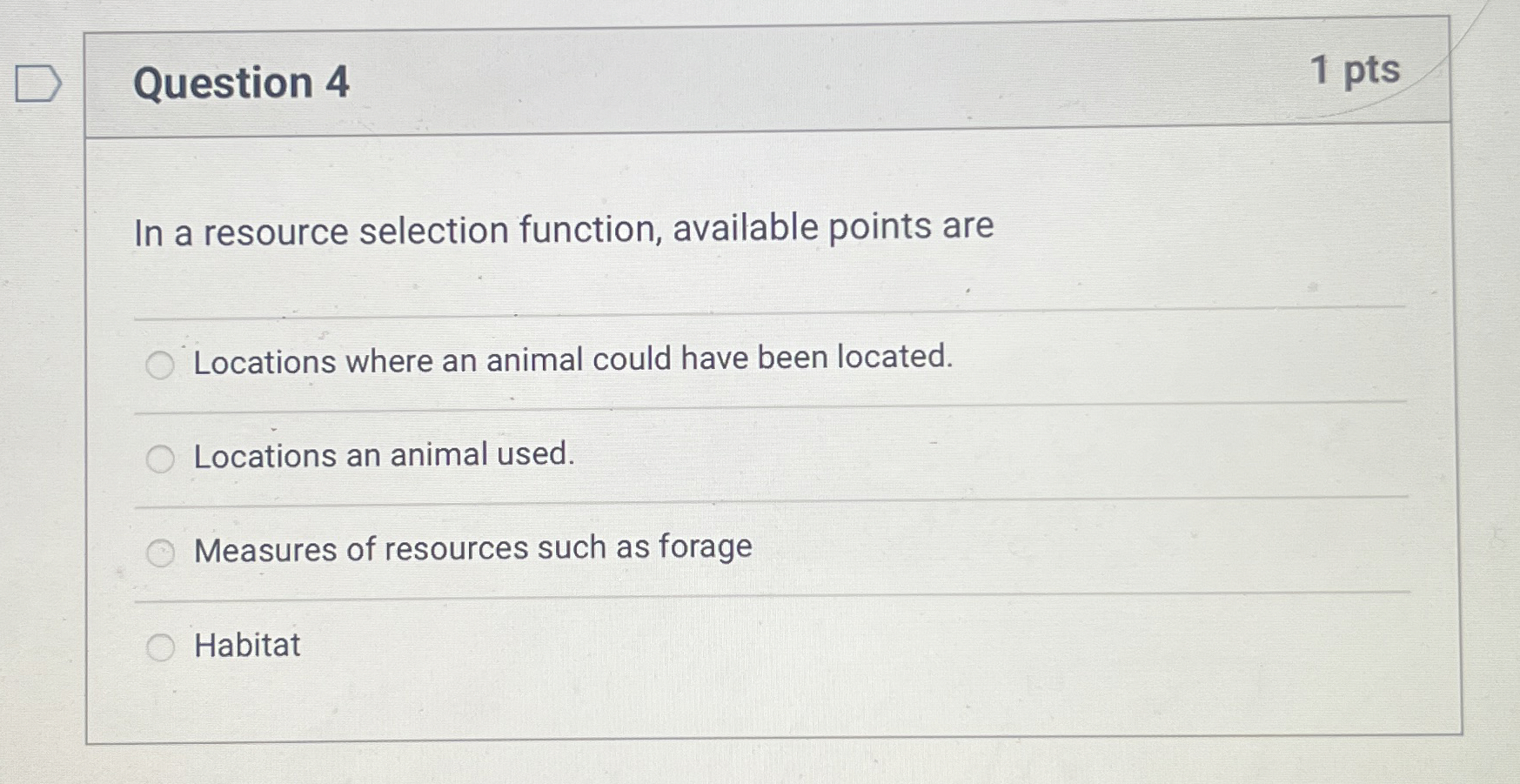 Solved Question 41 ﻿ptsIn a resource selection function, | Chegg.com
