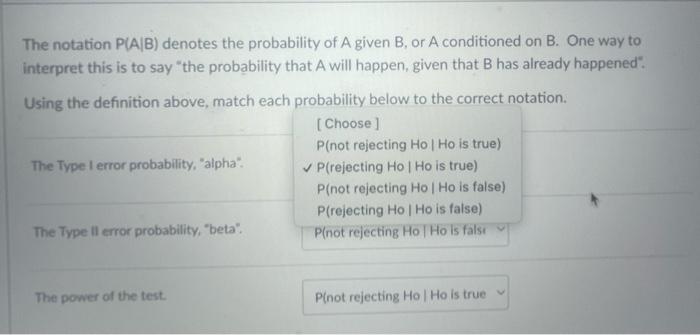 Solved The notation P(A∣B) denotes the probability of A | Chegg.com