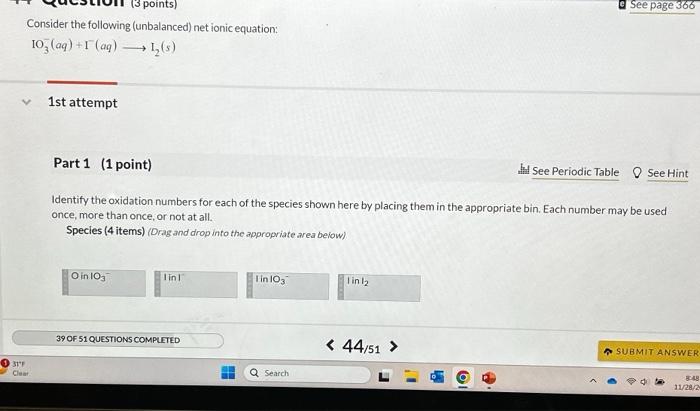 Solved Consider the following (unbalanced) net ionic | Chegg.com