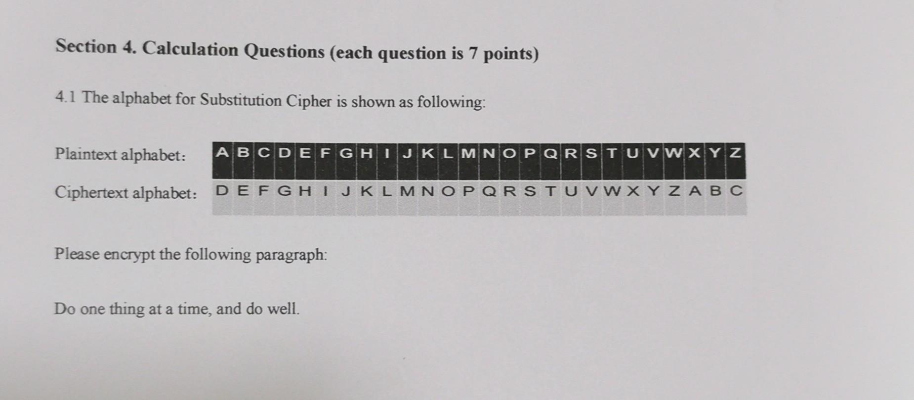 Solved Section 4. Calculation Questions (each question is 7 | Chegg.com