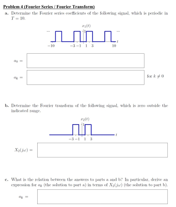 Problem 4 (Fourier ﻿Series ?? ﻿Fourier Transform)a. | Chegg.com