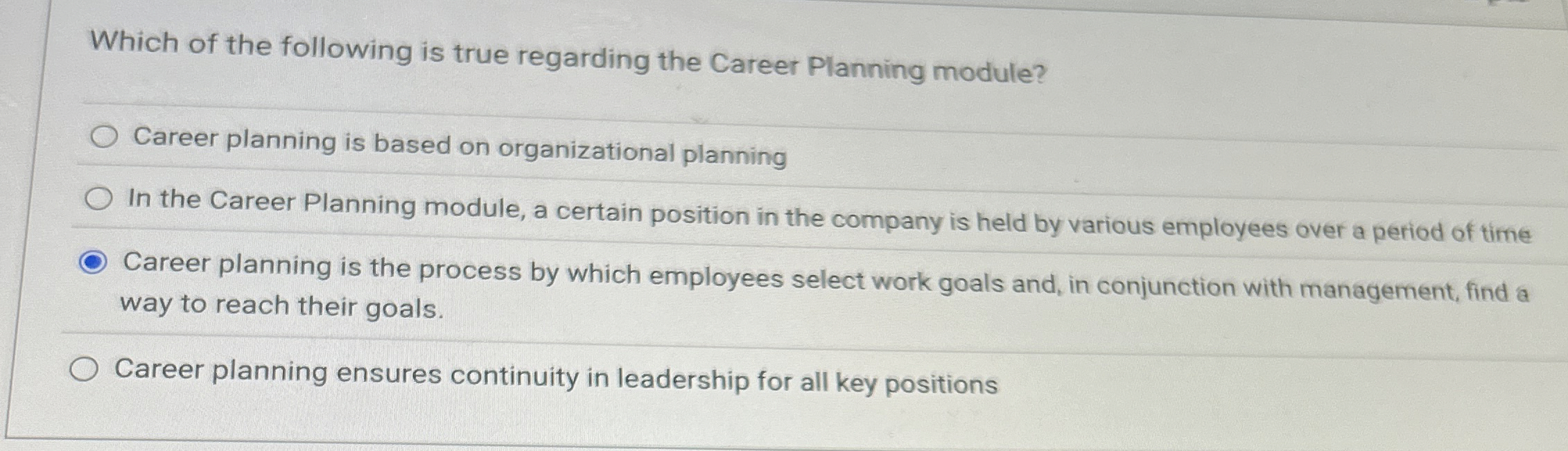 Solved Which of the following is true regarding the Career | Chegg.com