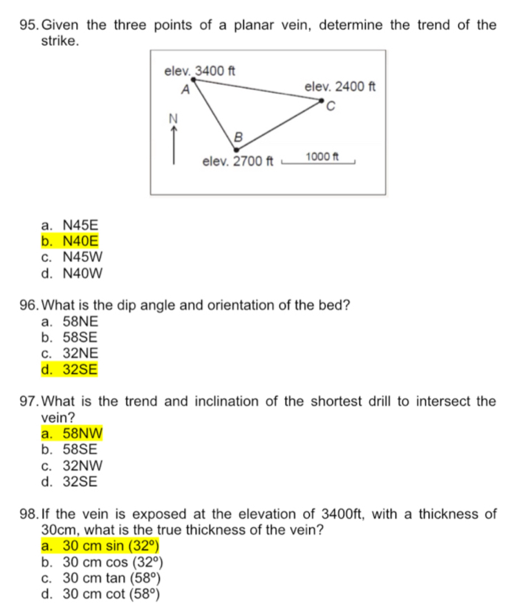 Solved Given the three points of a planar vein, determine | Chegg.com