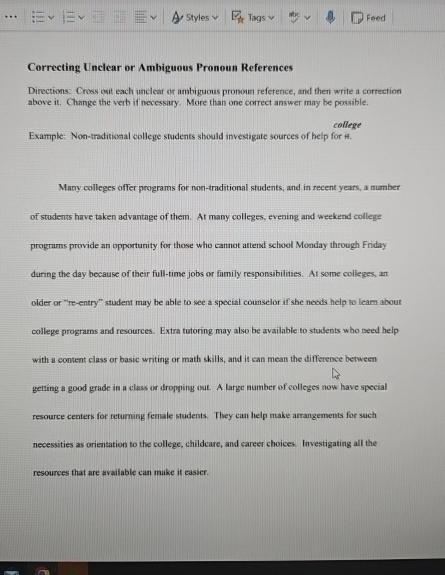 Correcting Unclear or Ambiguous Pronoun | Chegg.com