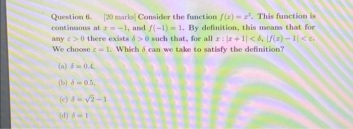 Solved Question 6. [20 marks] Consider the function f(x) = | Chegg.com