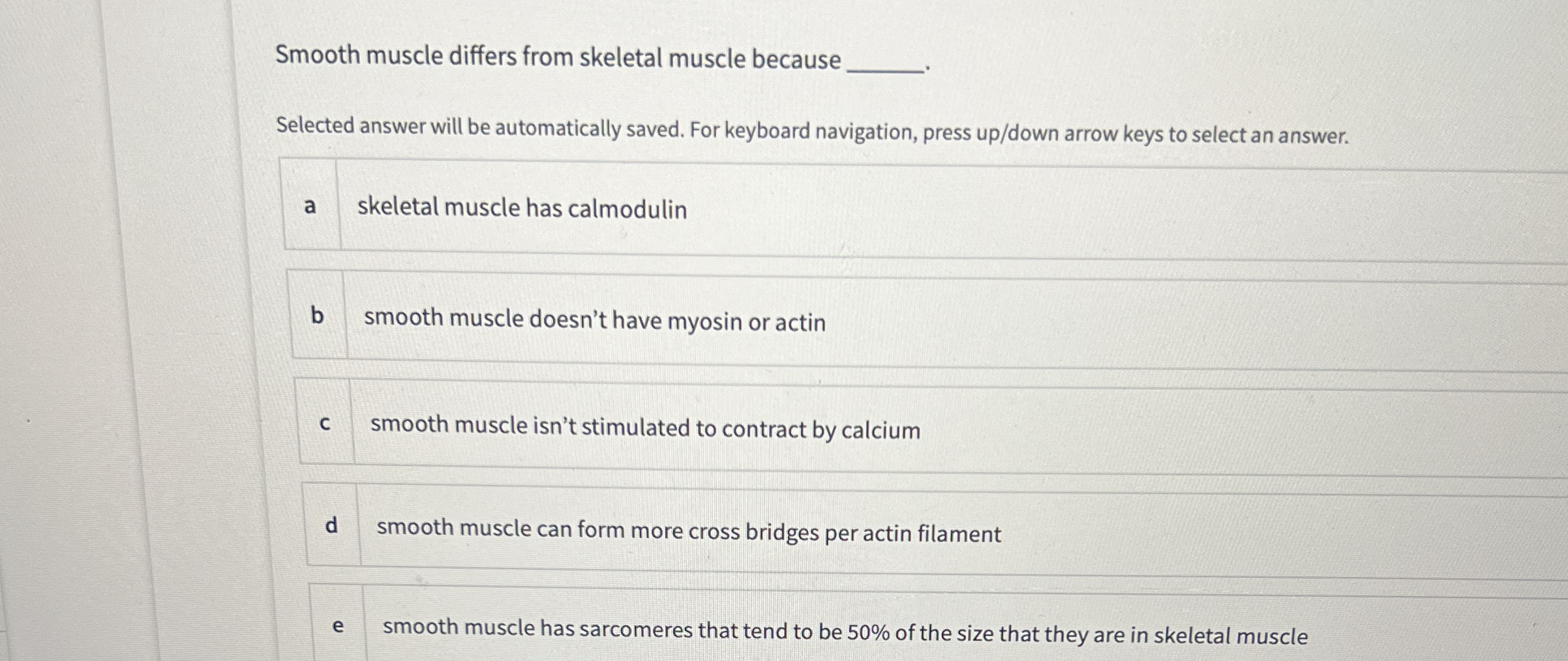 Solved Smooth muscle differs from skeletal muscle | Chegg.com